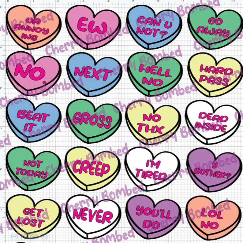 62 Anti-conversation Hearts SVGPNG Valentine's Day - Etsy