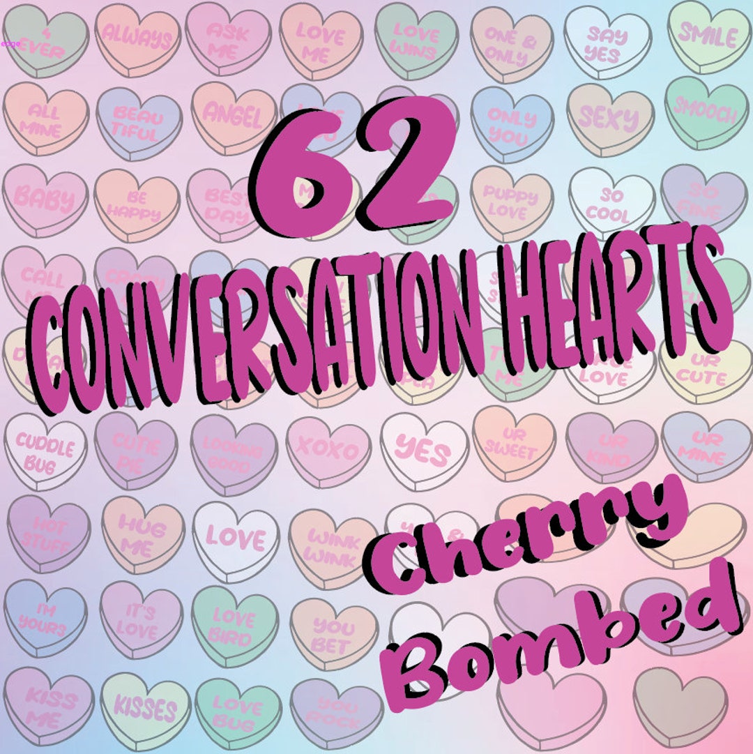 Conversation Hearts Valentines Day SVG + PNG - Etsy
