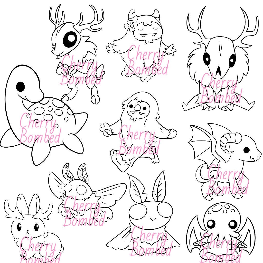 Cryptids/mythology Chibi SVG + PNG Bundle - Etsy