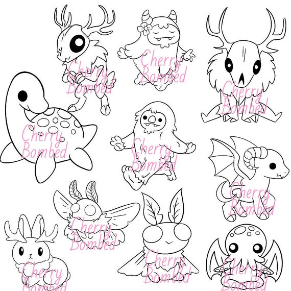 Cryptids/mythology Chibi SVG PNG Bundle | Etsy