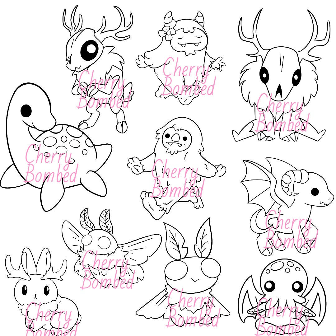 Cryptids/mythology Chibi SVG + PNG Bundle - Etsy