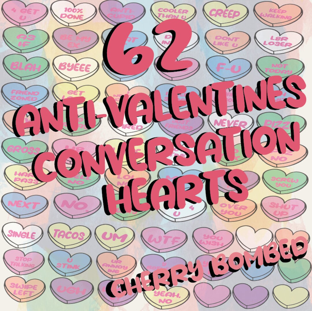 62 Anti-conversation Hearts SVG+PNG Valentine's Day - Etsy