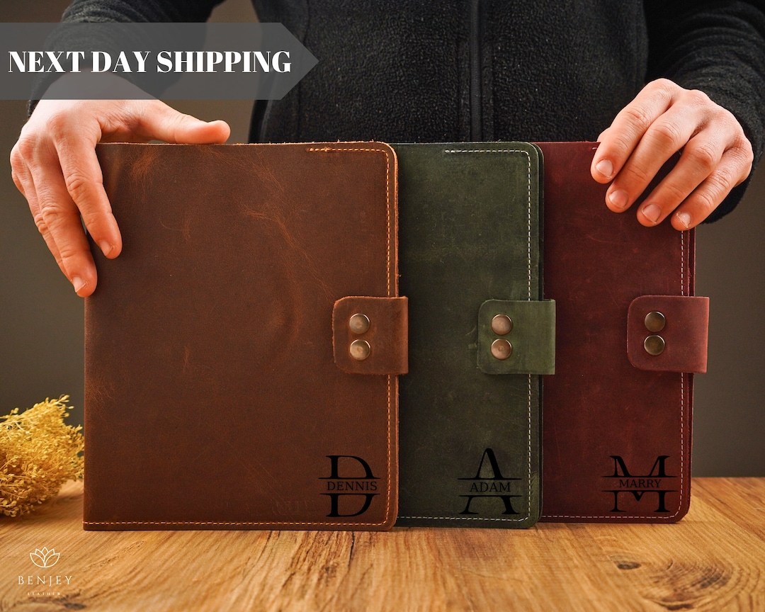 A5 Leather Journal Cover, Personalized Leather Portfolio, Custom A5 ...