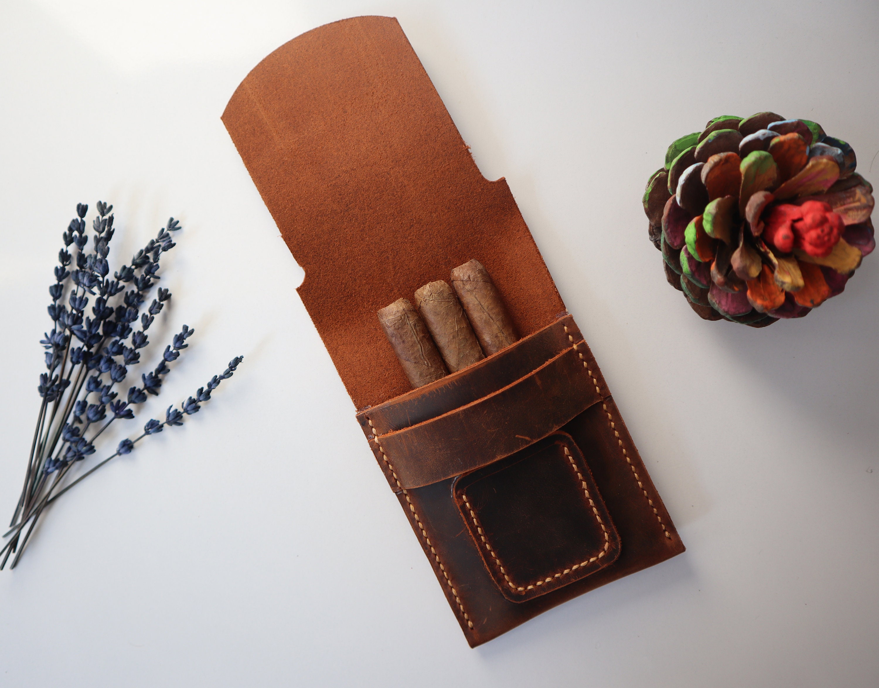 Handmade Leather Cigar Holder Custom Cigar Sleeve Cigar - Etsy