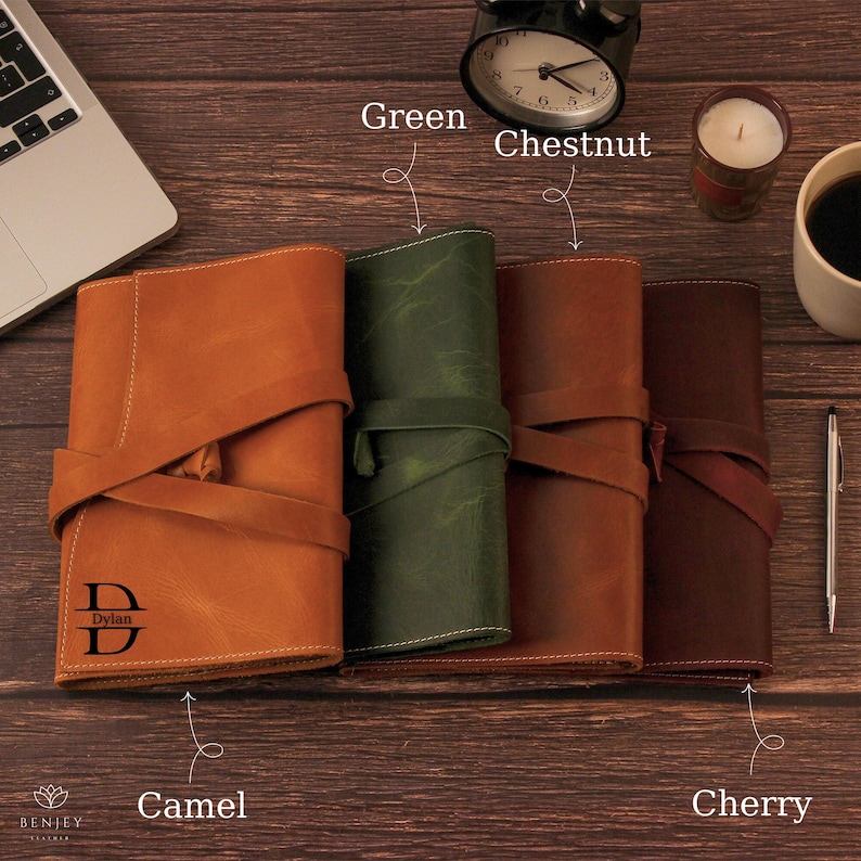 Refillable Full Grain Leather Journal With Free Notebook, Personalized ...