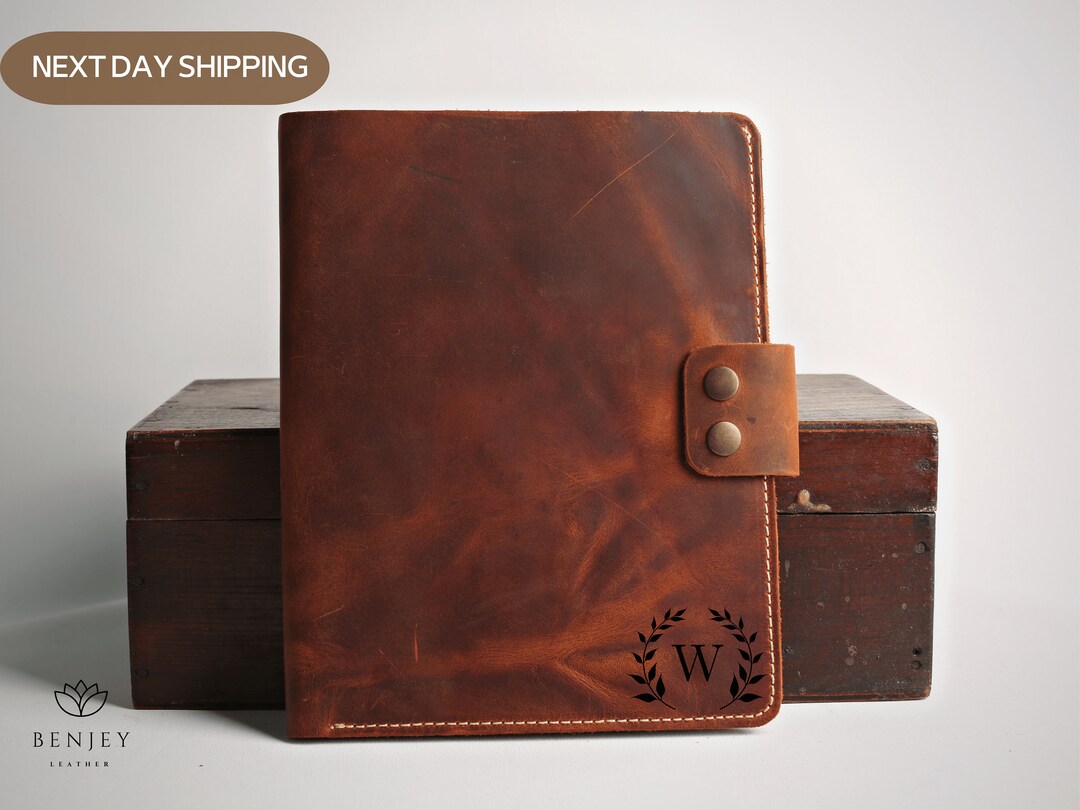 Custom Leather Portfolio A5 Personalized Padfolio Case - Etsy
