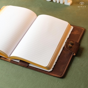 A5 Leather Journal Cover, Personalized Leather Portfolio, Custom A5 ...