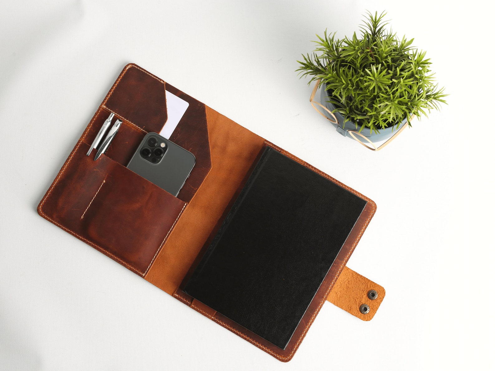 A5 Leather Journal Cover Personalized Leather Portfolio - Etsy