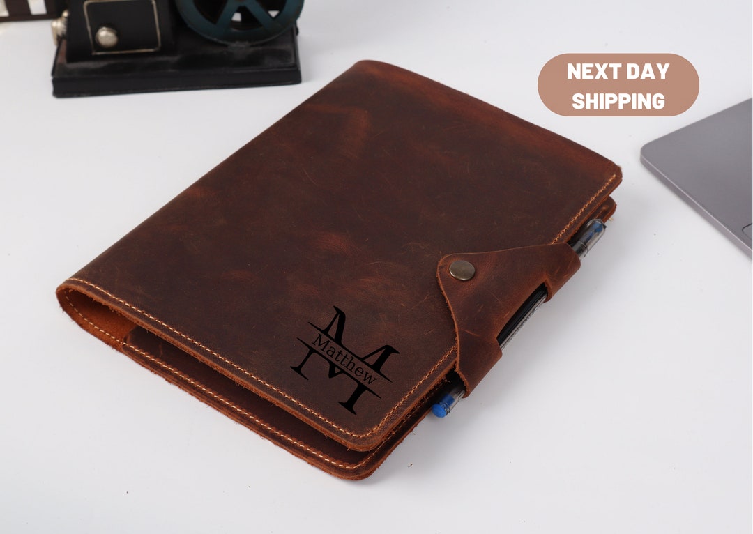 Customized Leather Portfolio, Monogrammed Leather Padfolio, A5 Leather Folder, Legal Organizer ...