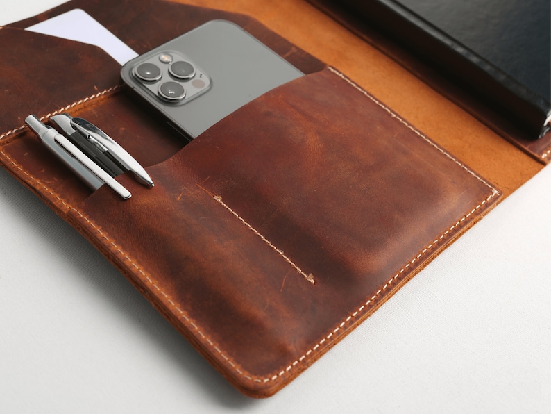 A5 Leather Journal Cover Personalized Leather Portfolio - Etsy