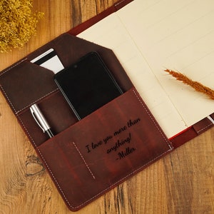 A5 Leather Journal Cover, Personalized Leather Portfolio, Custom A5 ...
