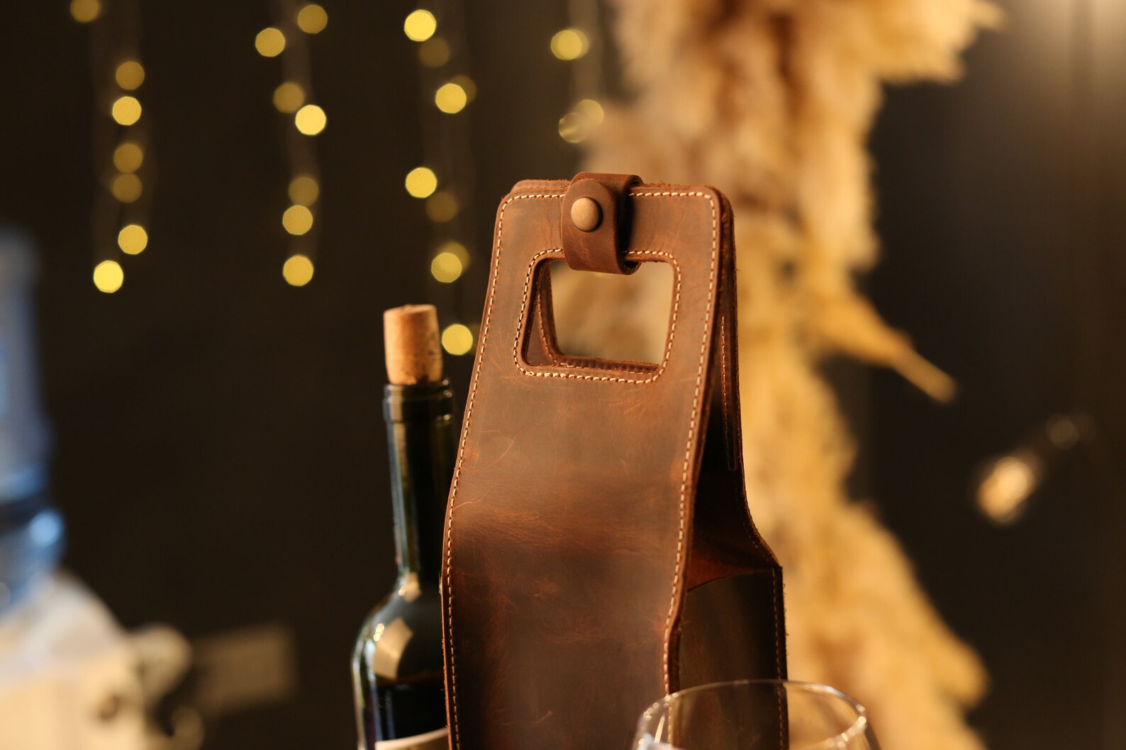 Engraved Leather Wine Tote Personalized Wine Caddy Custom - Etsy