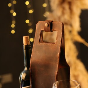Engraved Leather Wine Tote, Personalized Wine Caddy, Custom Wine Sleeve ...