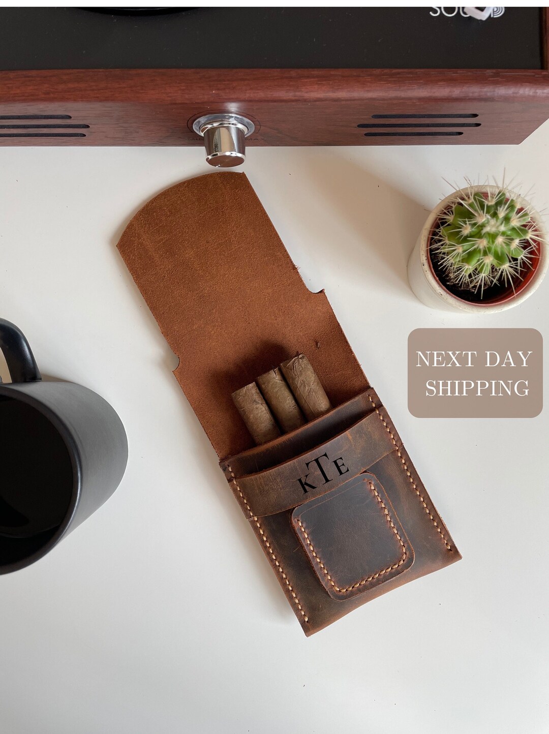 Handmade Leather Cigar Holder, Custom Cigar Sleeve, Cigar Accessories ...