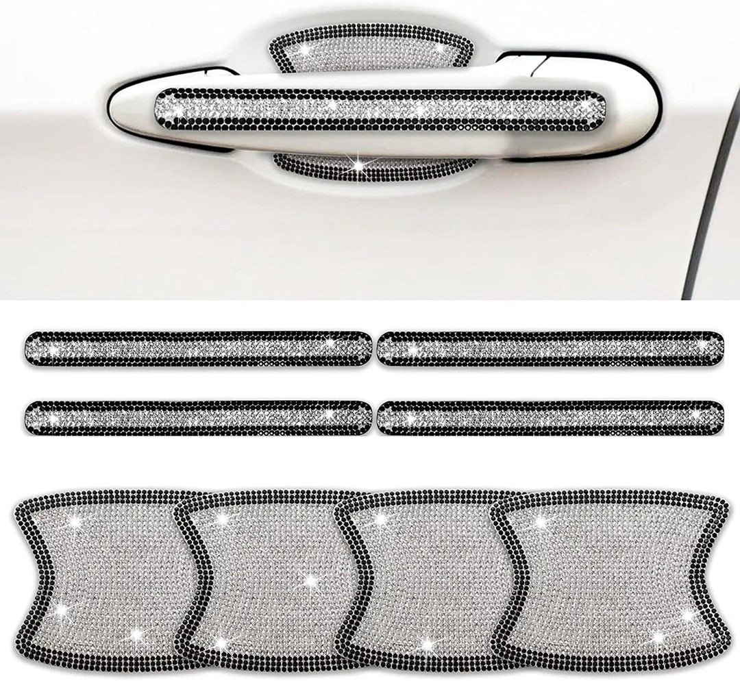 Rhinestone Car Door Handle Stickers - 8PCS Bling Car Crystal Glitter ...