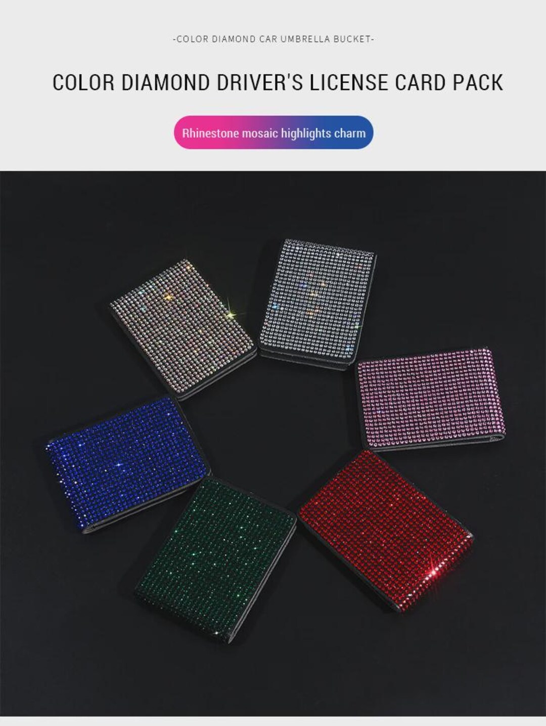 Diamond Car Driver License Holder – Bling Leather Cover for Driving ...