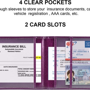 Bling Car Registration and Insurance Holder, Vehicle Glove Box Car ...