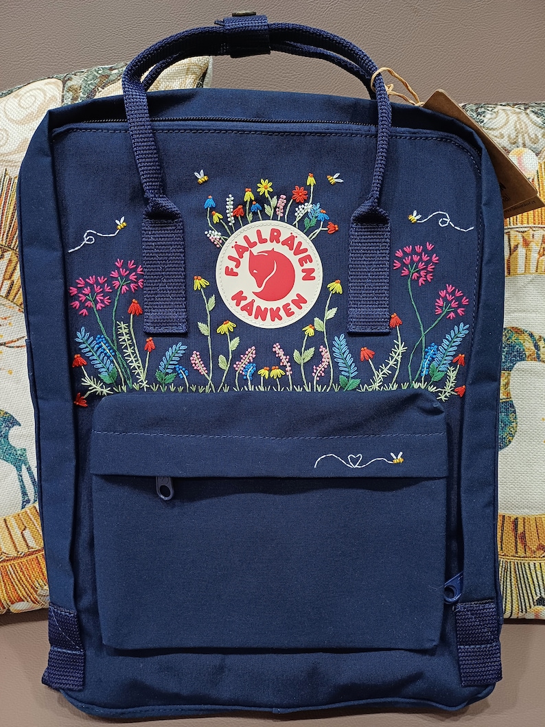 Customized Flower Hand Embroidery, Kanken Backpack Embroidered With ...