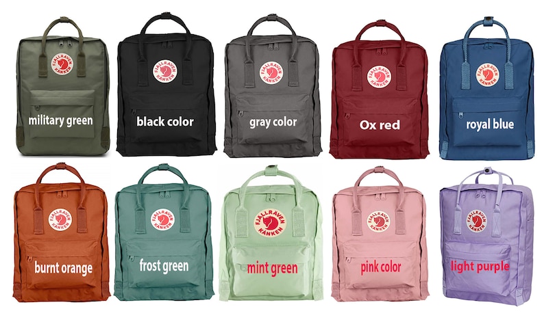 Fjallraven Kanken Backpack Embroidered With Forest Flowers and Rainbows ...