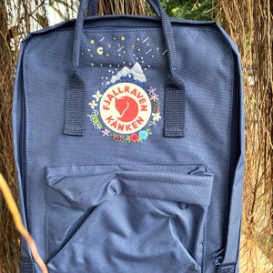 Fjallraven Kanken Backpack With Mountain and Flower Embroidery/custom ...