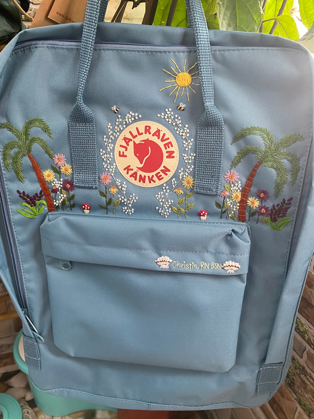 Kanken Backpack Embroidery/floral Embroidered Fjallraven Kanken ...