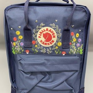 Floral Embroidered Fjallraven Kanken Backpack,customized Flower Hand ...
