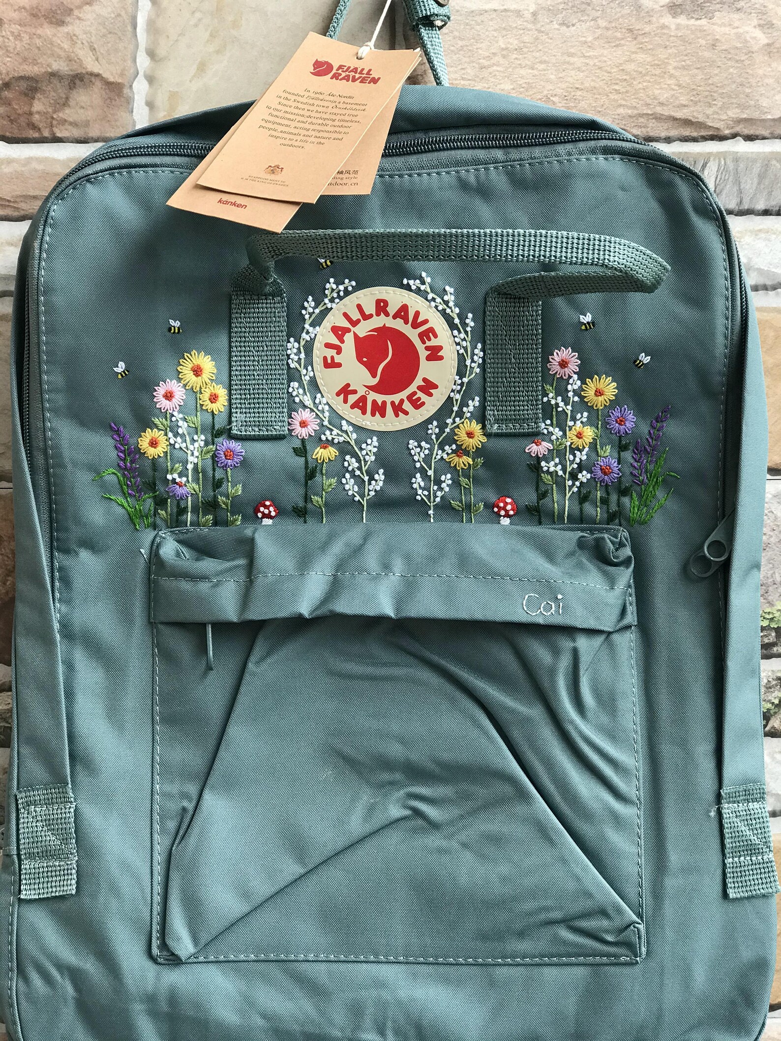 Embroidered Kanken Backpack/ Fjallraven Kanken Embroidery | Etsy