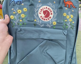 Fjallraven Kanken Embroidery Design Flowers embroidered - Etsy