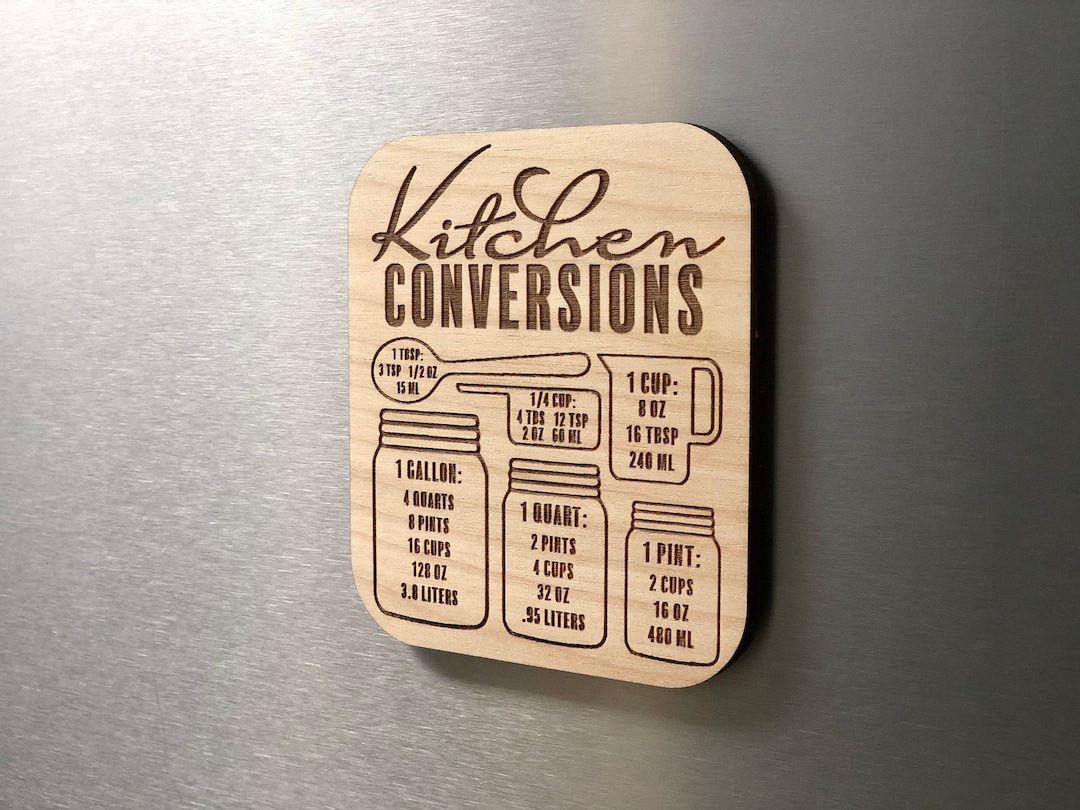 Kitchen Measurement Conversions - Refrigerator Magnet - Etsy