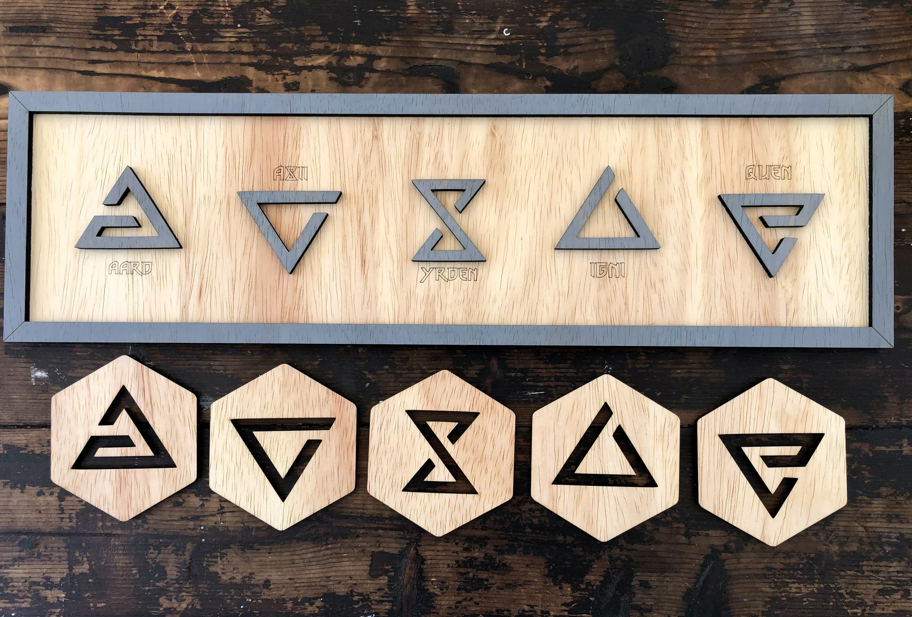 THE WITCHER Signs Wall Art & Coaster Set set of 5 Combo - Etsy