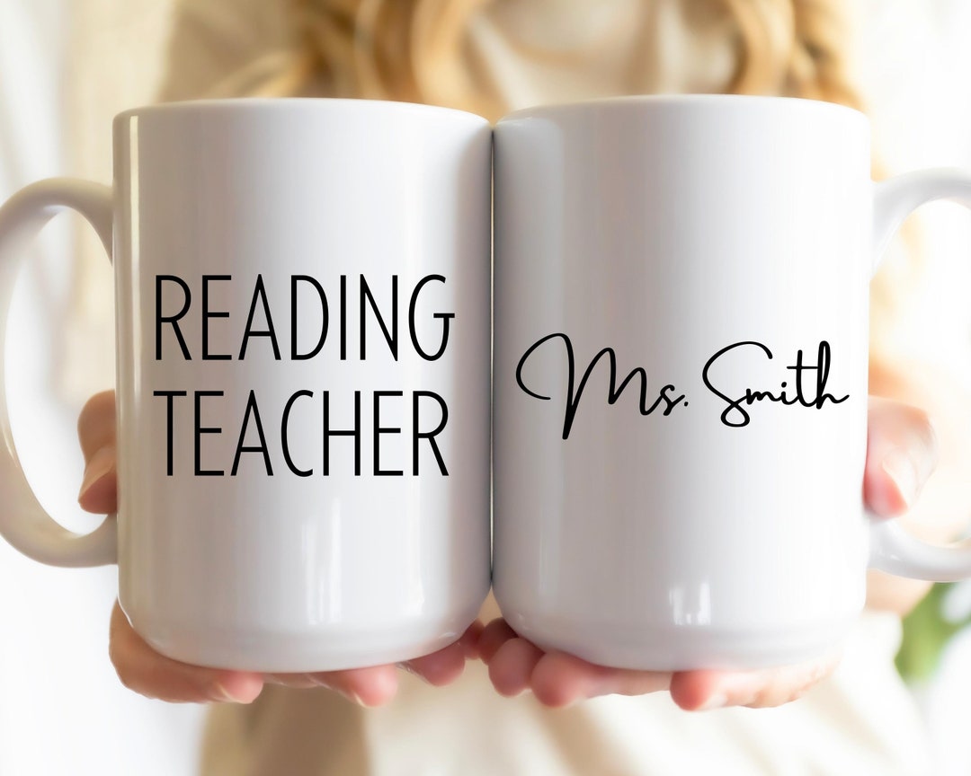 Personalized Reading Teacher Gift, Custom Reading Teacher Mug, Reading ...