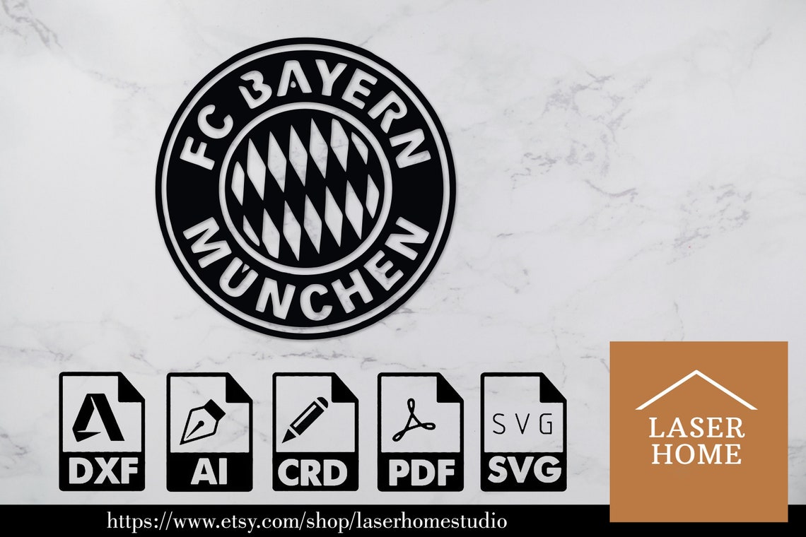 FC Bayern Munich Football Logo Cut Svg Dxf File Wall Sticker | Etsy