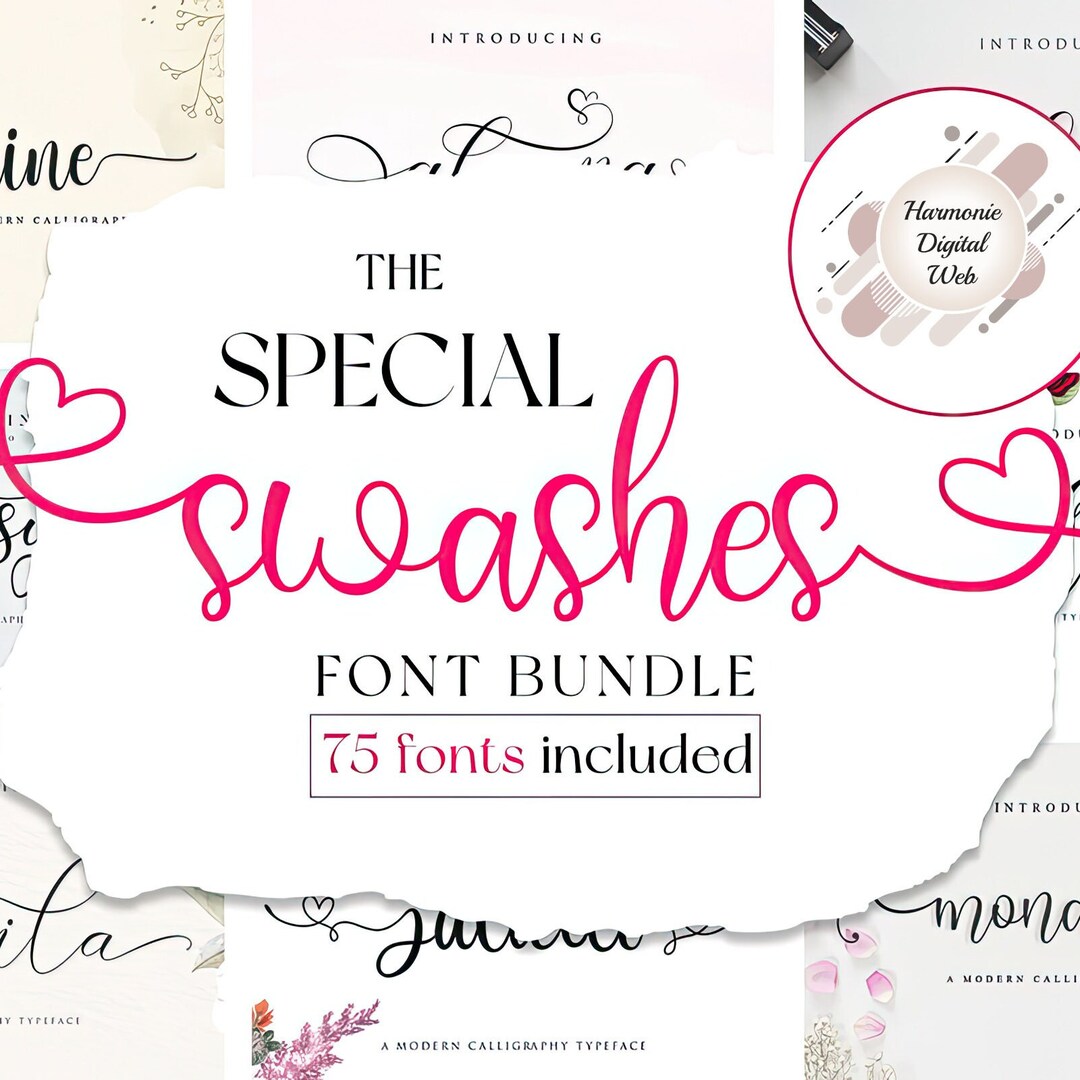 The Special Swashes Font Bundle - Etsy