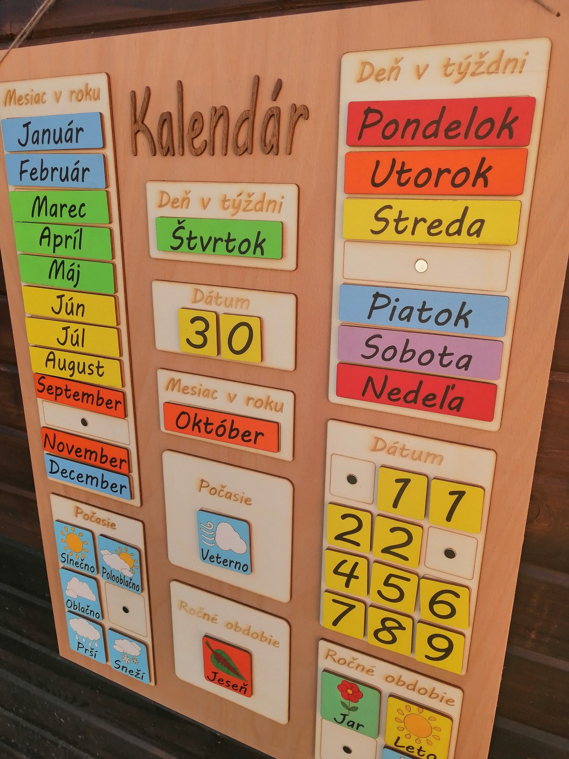 Kindergarten Montessori Calendar, Week Days, Months, Weather, Preschool ...