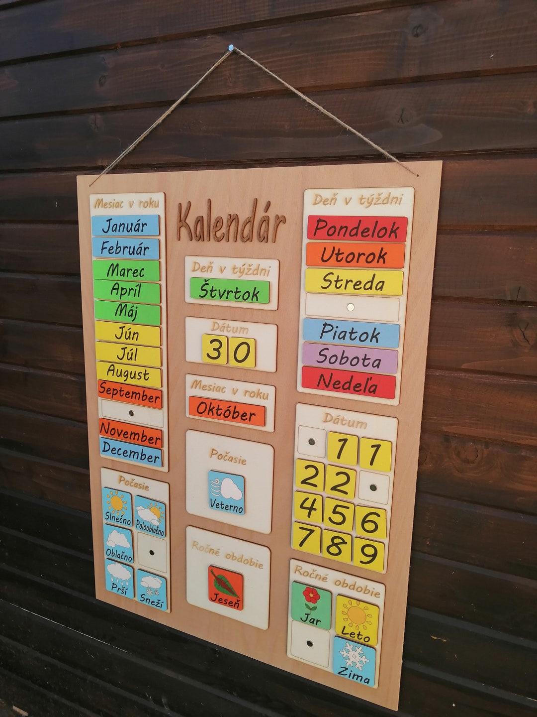 Kindergarten Montessori Calendar, Week Days, Months, Weather, Preschool ...