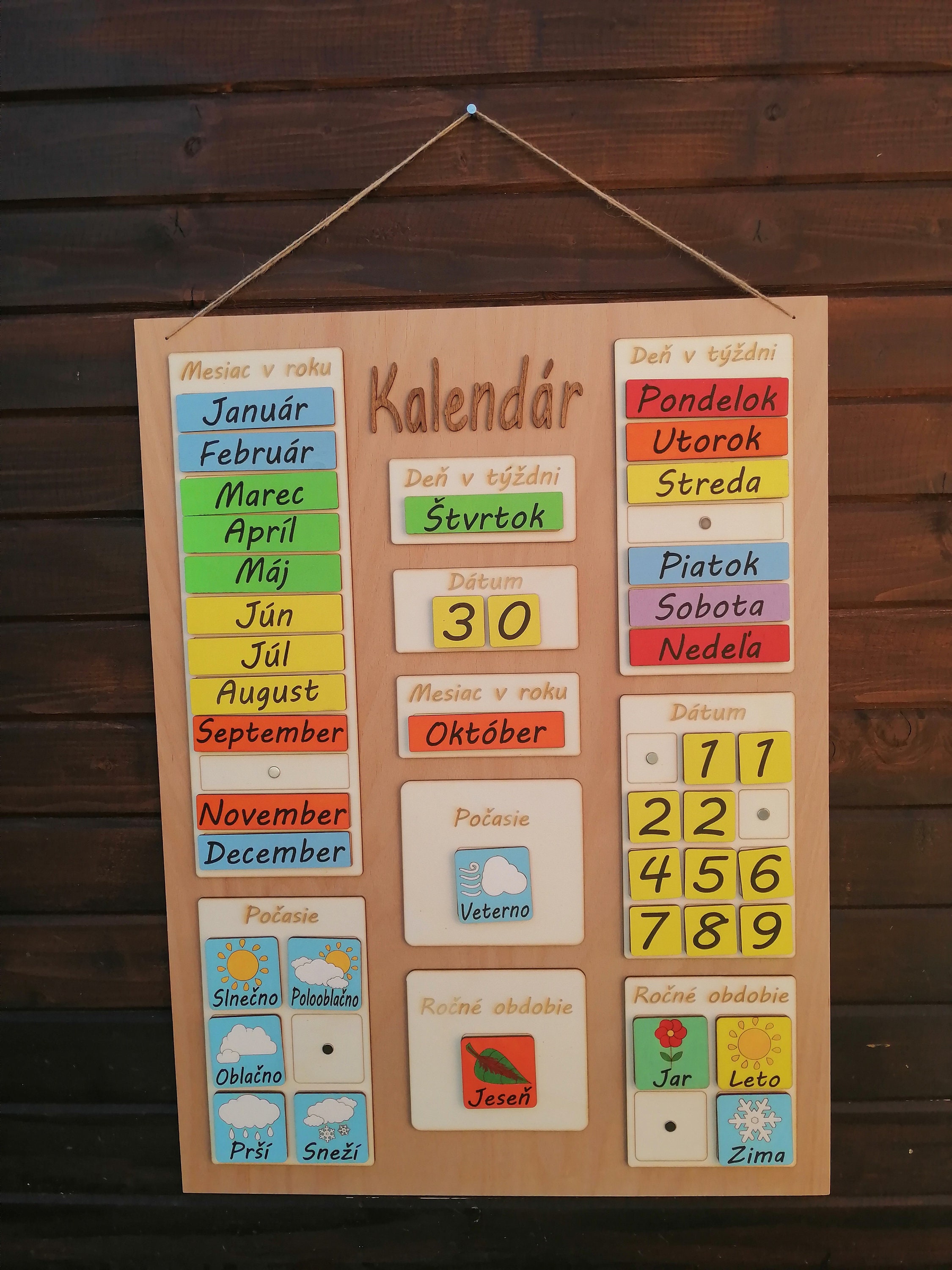 Kindergarten Montessori Calendar, Week Days, Months, Weather, Preschool ...
