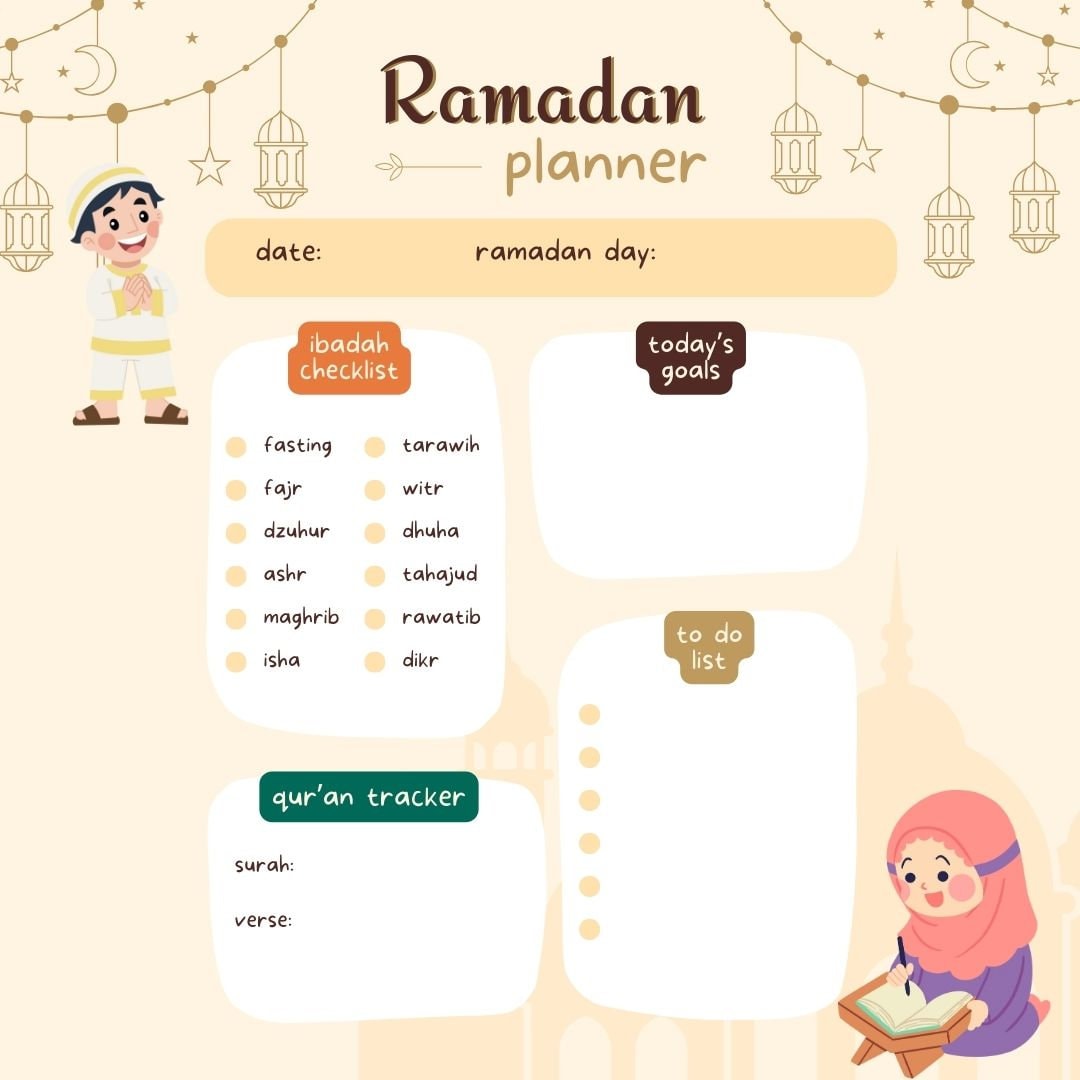 2024 Printable Ramadan Planner Islamic Daily Planner Printable Islamic ...