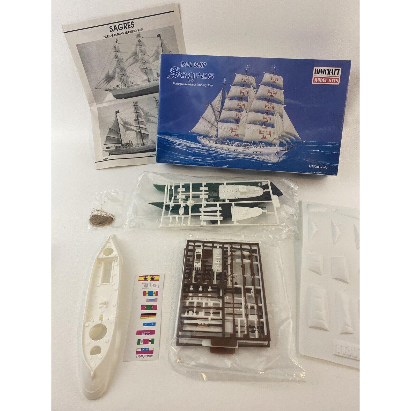 Minicraft Model Kit 1/350 Scale Sagres, Portuguese Navy Training Ship ...