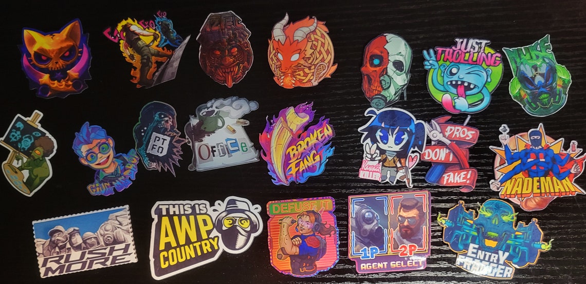 CSGO 2 Sticker Packs Waterproof Vinyl. Actual Size All Capsule Sets ...