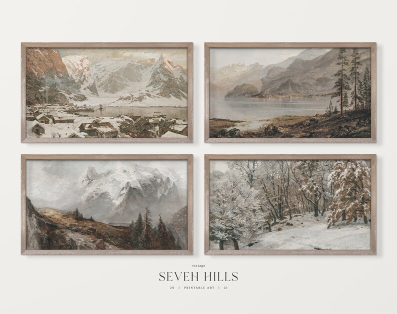 Samsung Frame TV SET Winter Mountain Frame TV Cabin Digital - Etsy