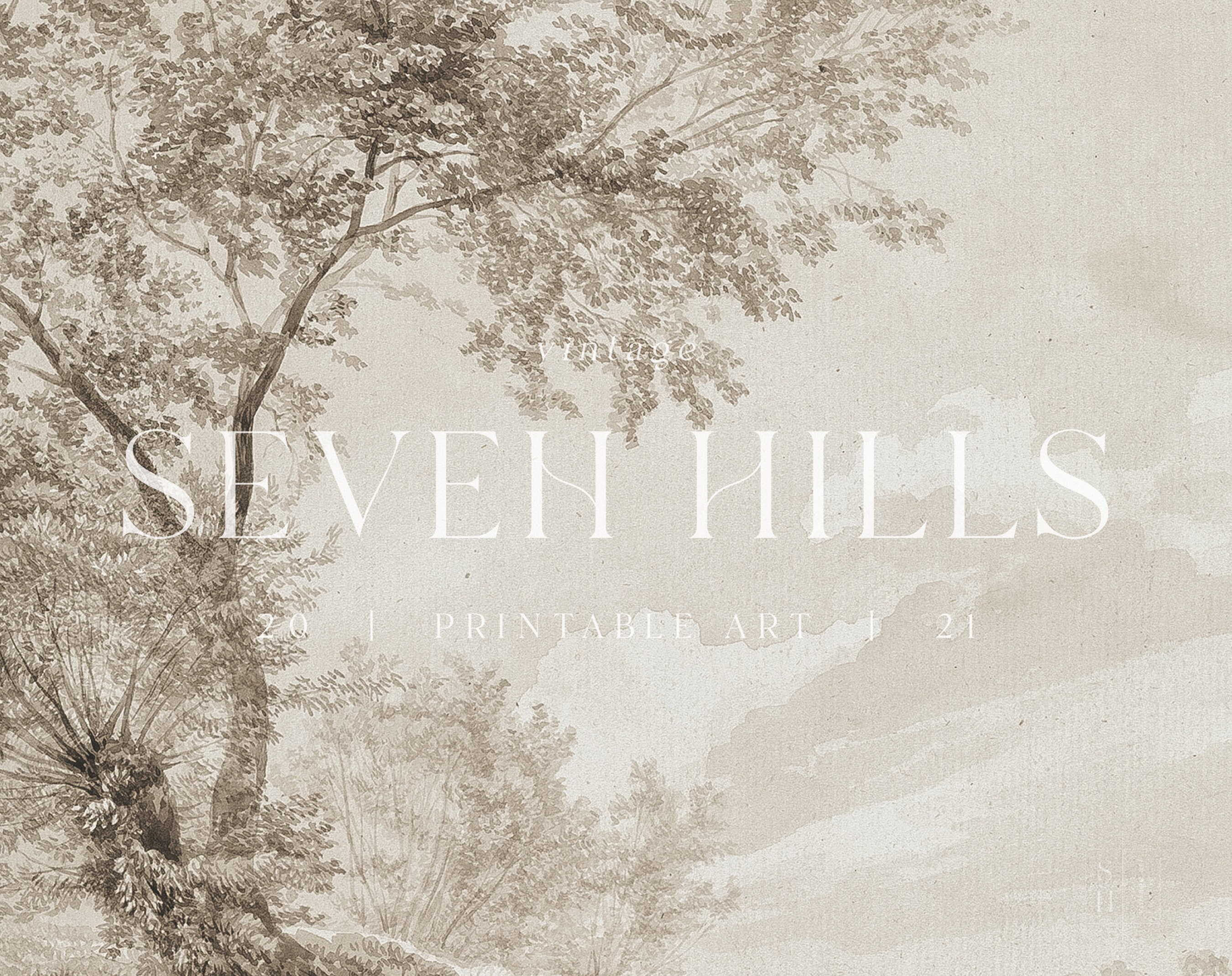 Neutral Tree Sketch Art Print Soft Nature Drawing Rustic - Etsy