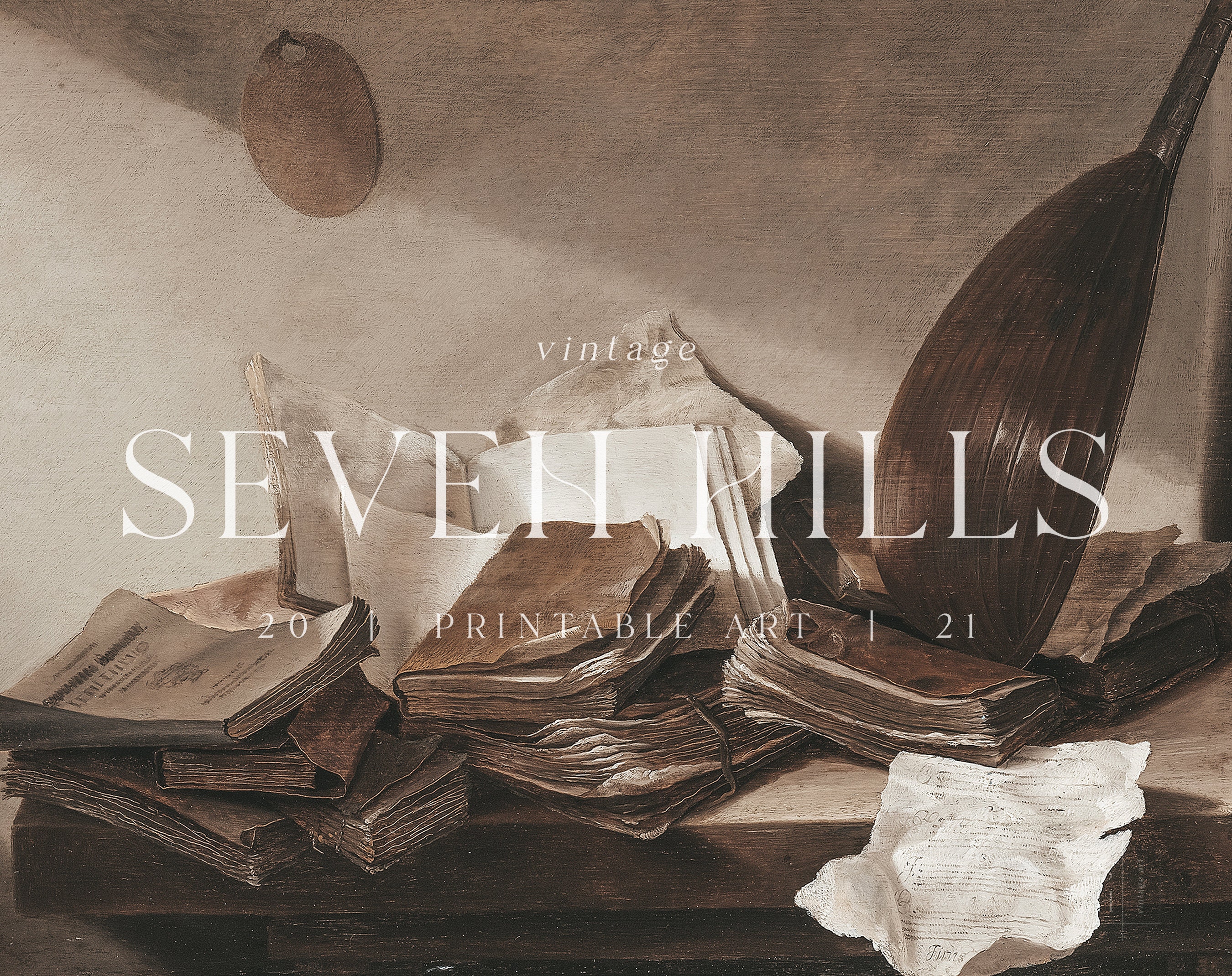 Vintage Still Life Painting Printable Books Moody Art Print - Etsy