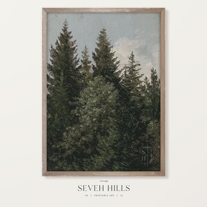 Vintage Mountain Landscape Painting Set, Nature Scenery Art Print ...