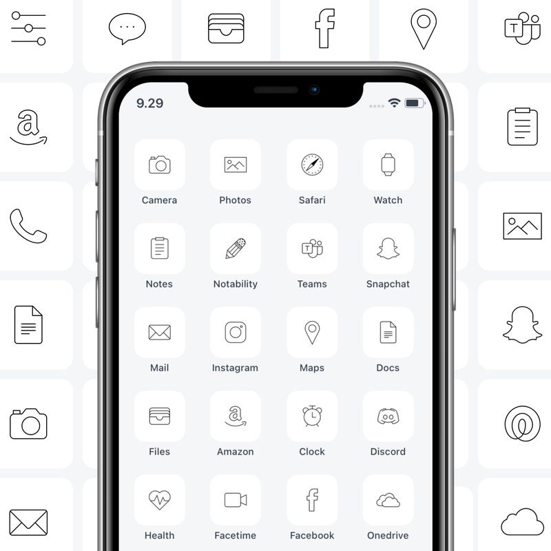Cute Icon Black White - Etsy