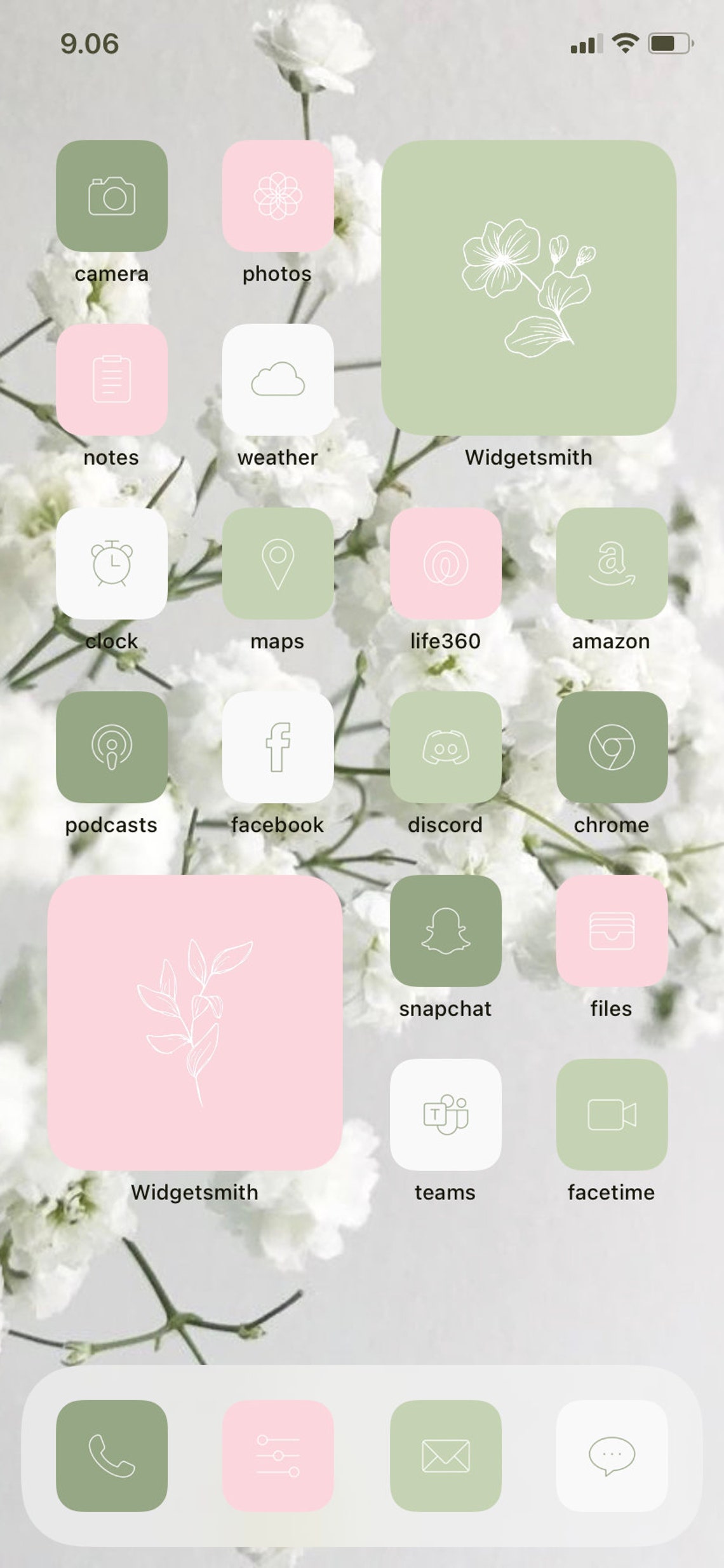 Spring App Icons, Ios 14 App Icons, iPhone Icons, Green & Pink ...