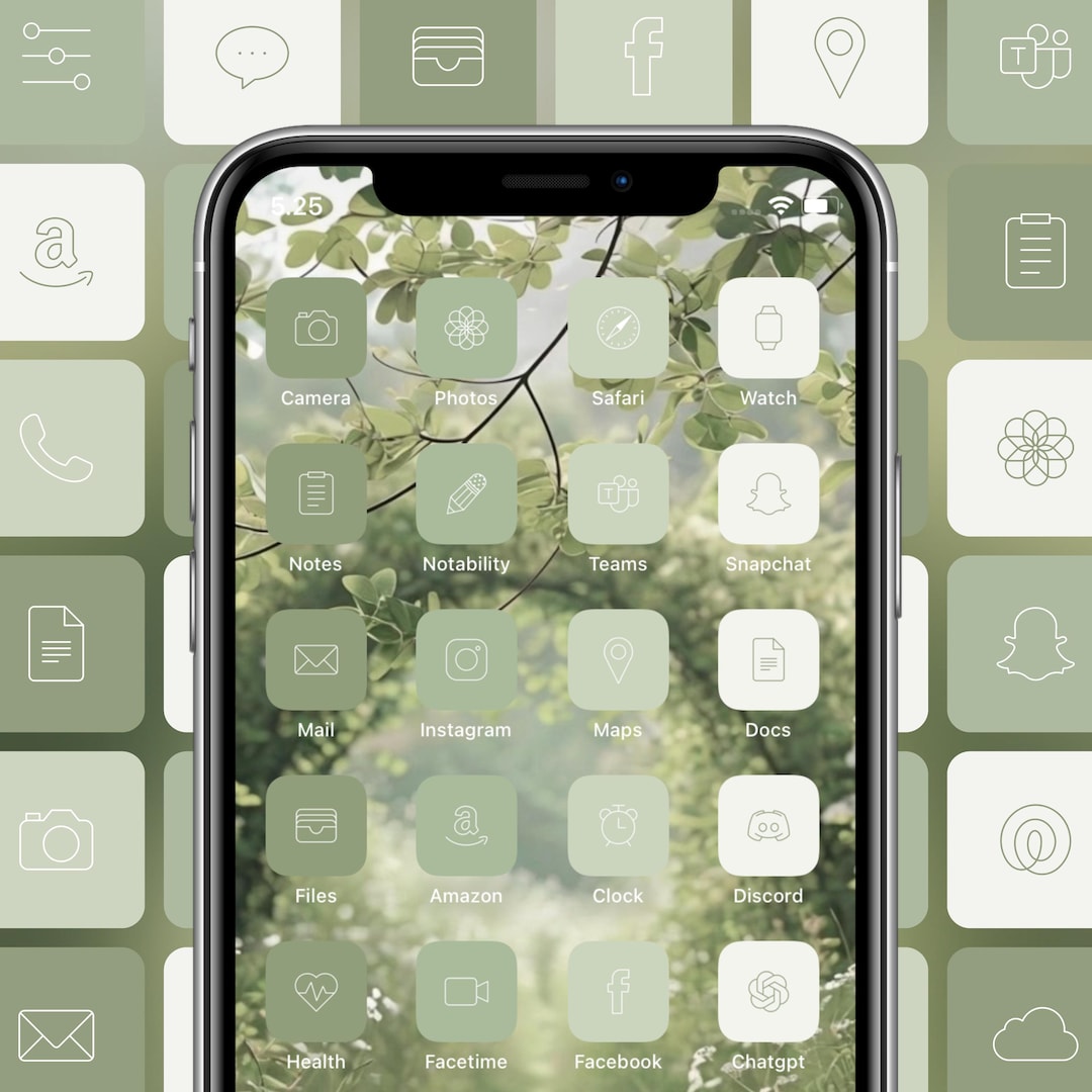 App Icons Sage Green App Icon Pack for iPhone App Icon Bundle for Ios ...