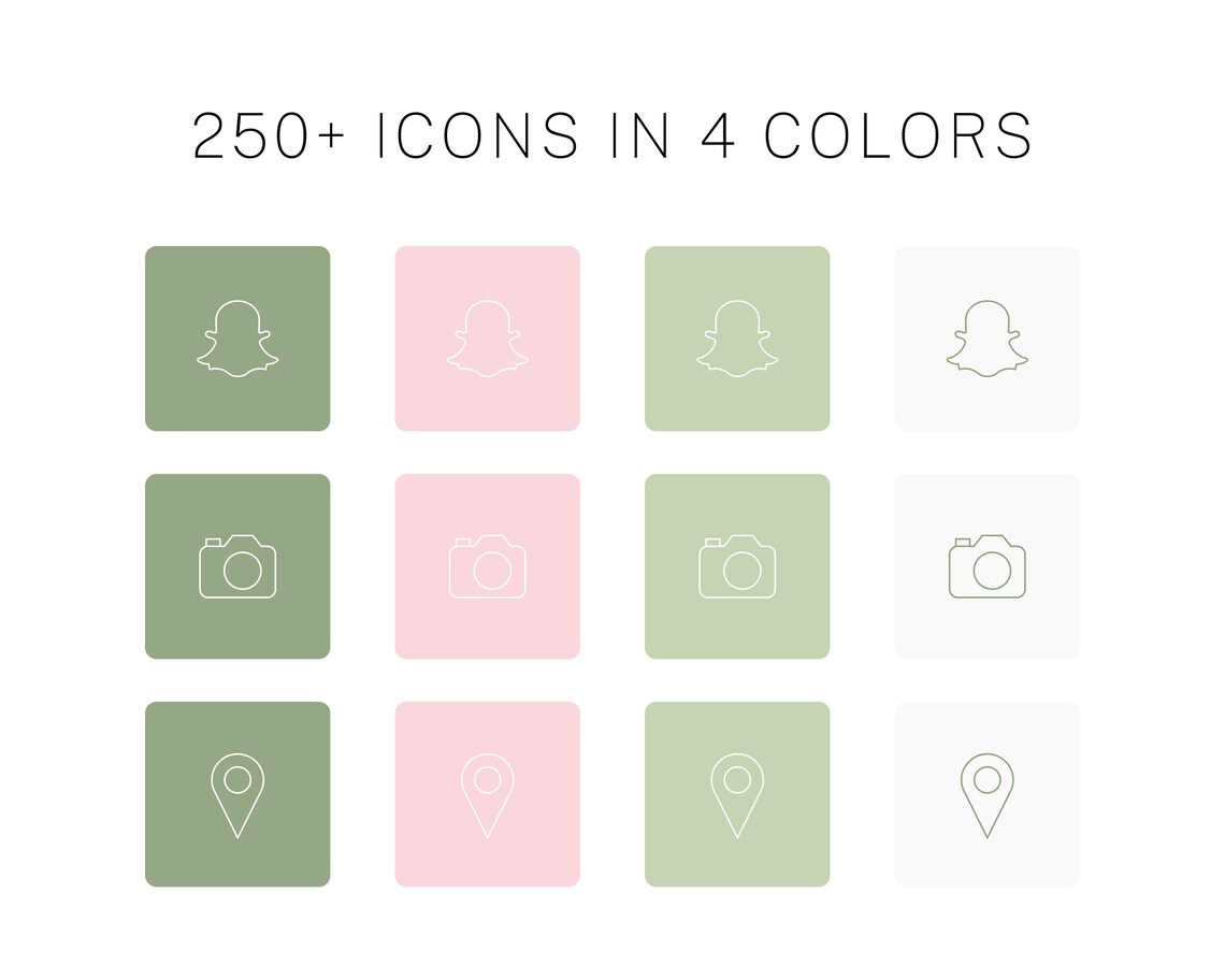 Spring App Icons, Ios 14 App Icons, iPhone Icons, Green & Pink ...