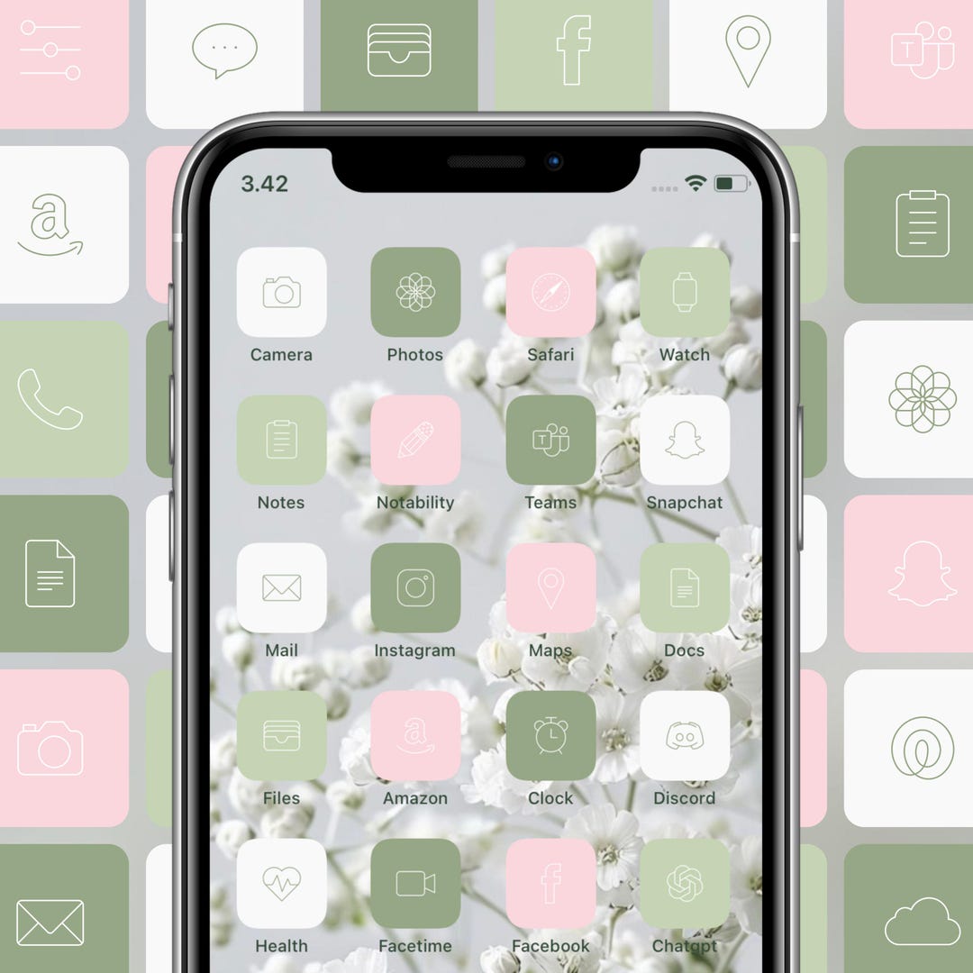 App Icons Spring App Icon Pack for iPhone App Icon Bundle for Ios 14 ...