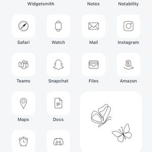 App Icons White Minimal App Icon Pack for iPhone App Icon Bundle for ...