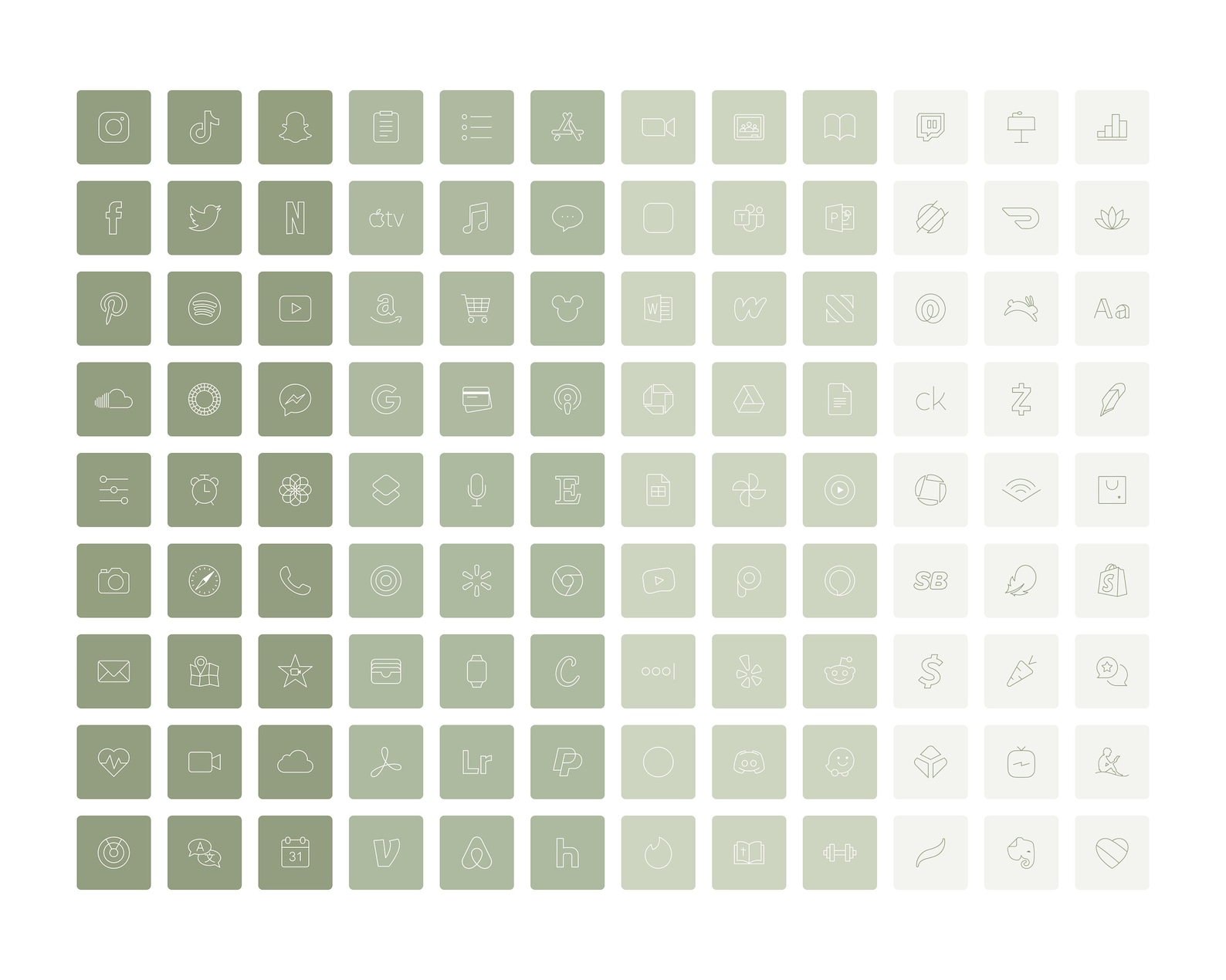 Sage Green App Icons Ios 14 App Icons Iphone Icons Neutral - Etsy
